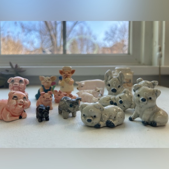 Russ | Accents | Miniature Pig Collection Ceramicstoneruss Pink Gray ...